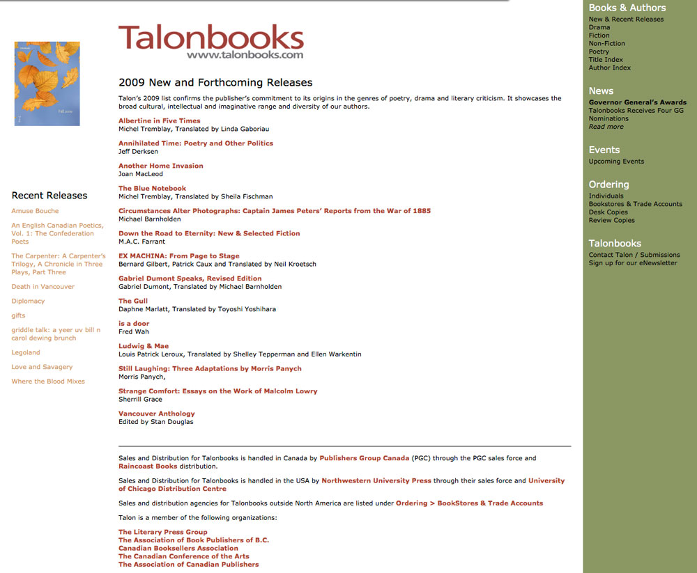 Throwback Thursday! The Evolution of Talonbooks.com » Meta-Talon ...